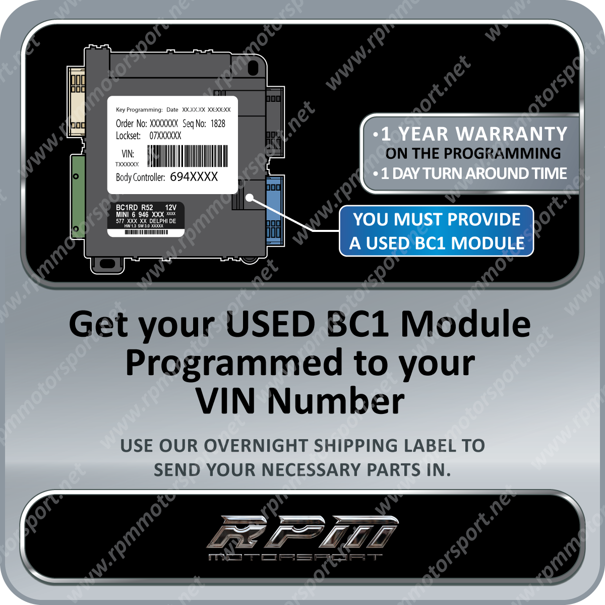 MINI Cooper R52 (Convertible) BC1 RD Basic module Used BCM Programming ...