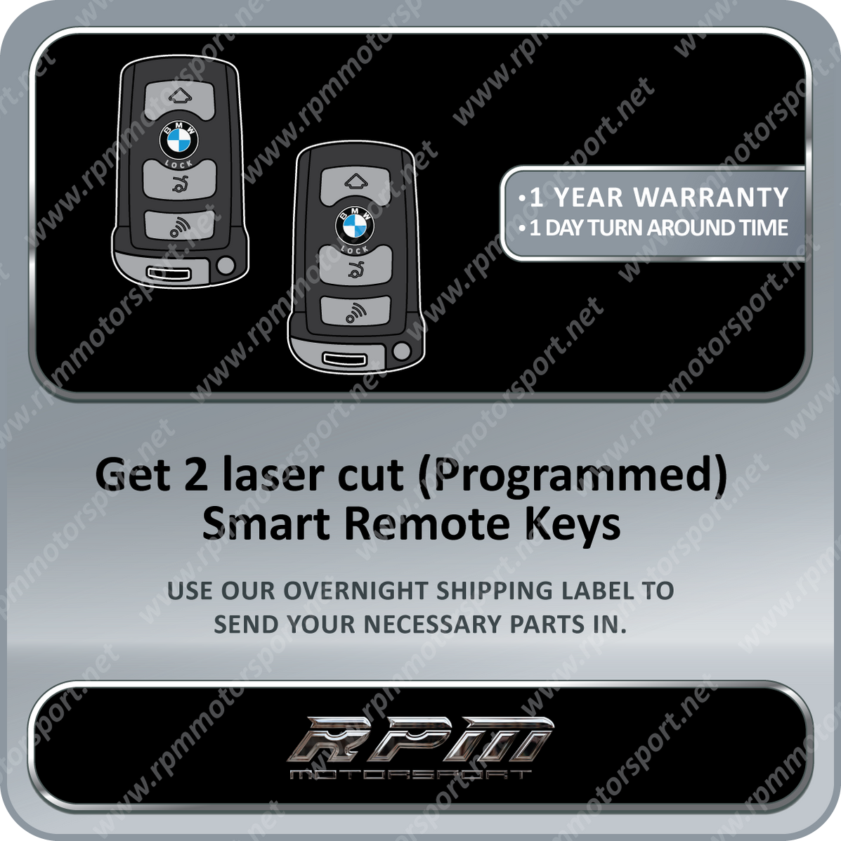 BMW E65 745i 750i 760i 2001 to 2008 Remote Key Set (2 Keys) — Rpm ...