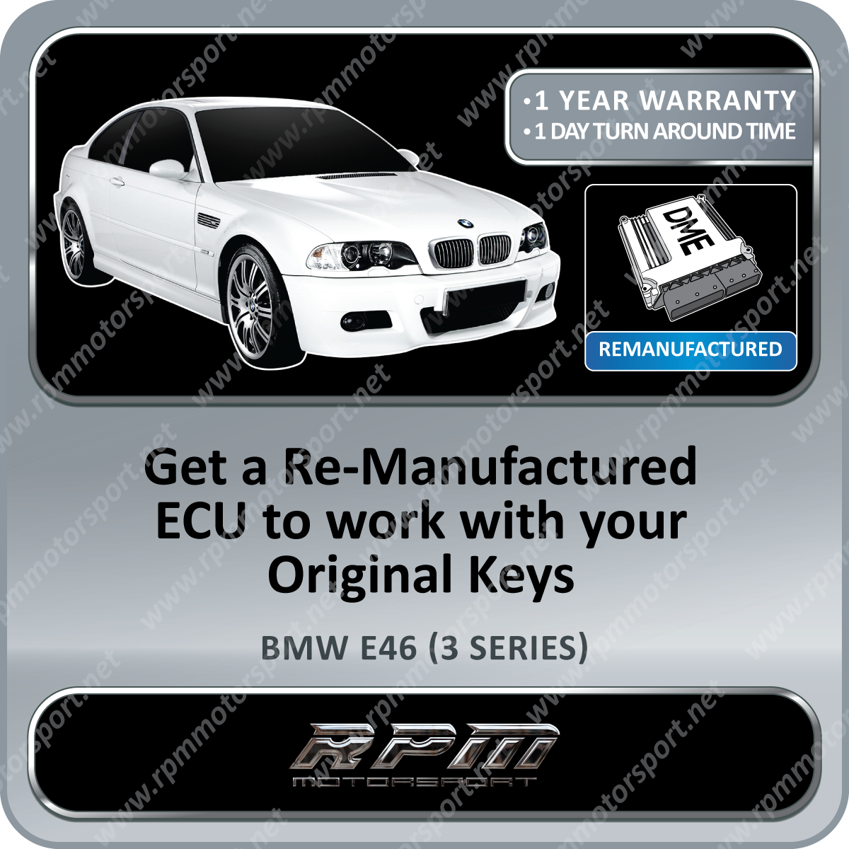 BMW E46 (3 Series) BMS46 Remanufactured ECU 06/1998 to 03/2002 — Rpm ...