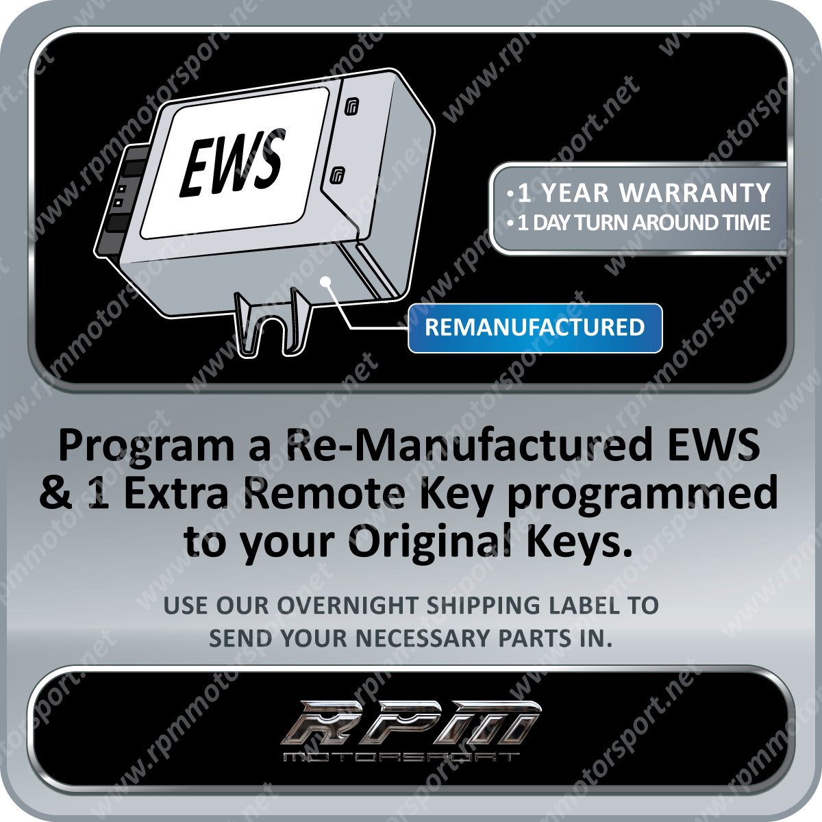BMW Remanufactured EWS3 with 1 Remote Key 03/1998 to 09/2006 — Rpm ...